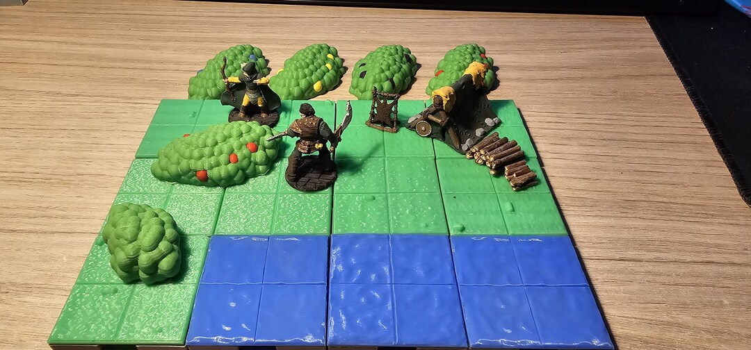 RPG Miniature Bush and Board Game Accessory | Set of Dnd Scatter Bushes ...