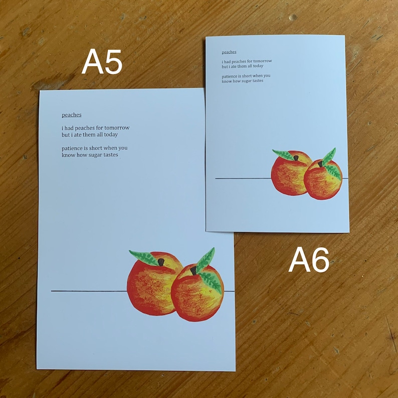 Fruit Wall Art Print and Postcard Poem - Food and Love Poetry With ...