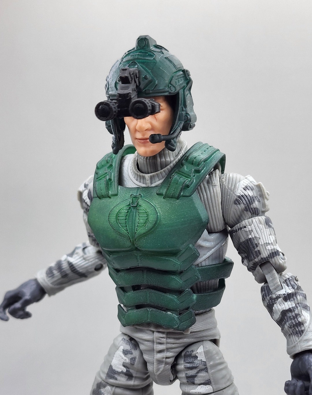 Green Armored Vest and Helmet With NODS the Enemy Classified Compatible ...
