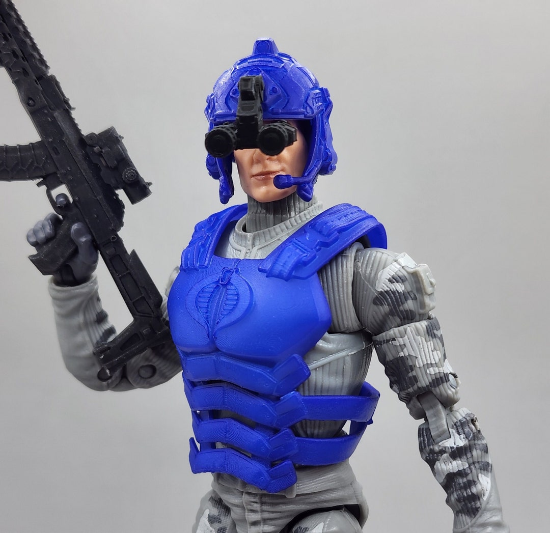 Blue Armored Vest and Helmet With NODS the Enemy Classified Compatible ...