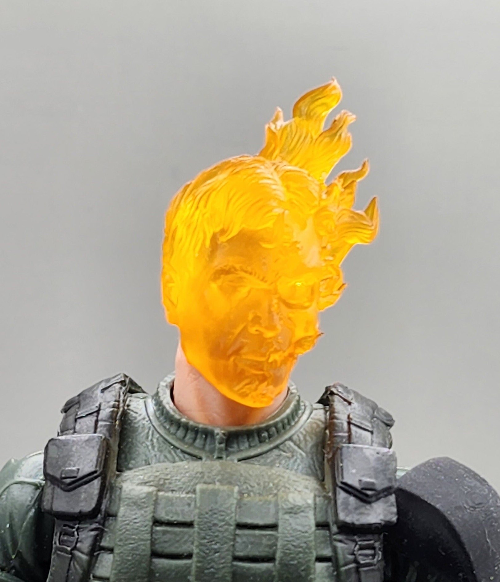 Transparent Orange Flaming Ghost Rider Skull Head - 1/12 Scale - Etsy