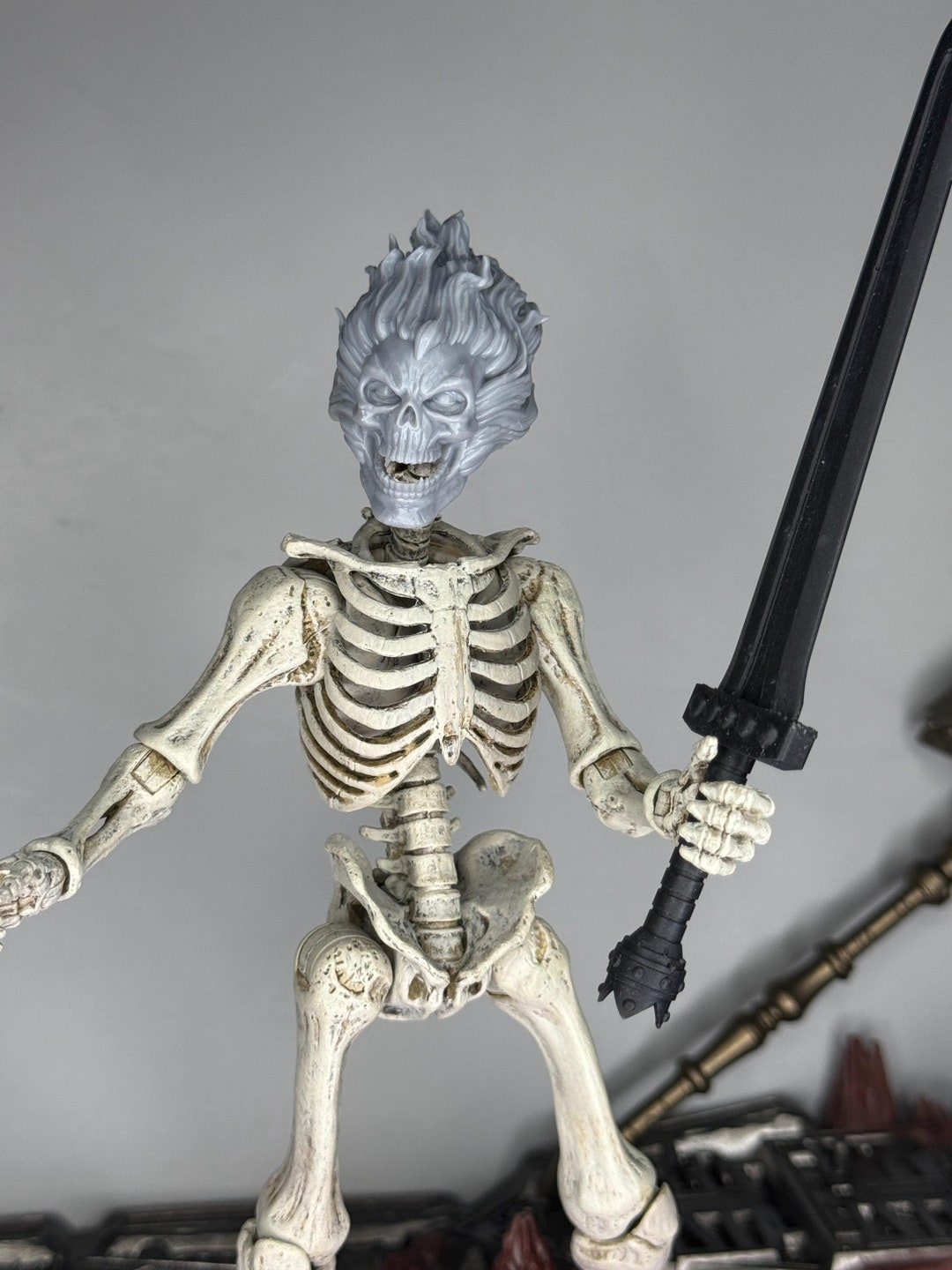 Malgor the Flamebane Flaming Skull Head - Mythic Legions 1.0 and 1/10 ...