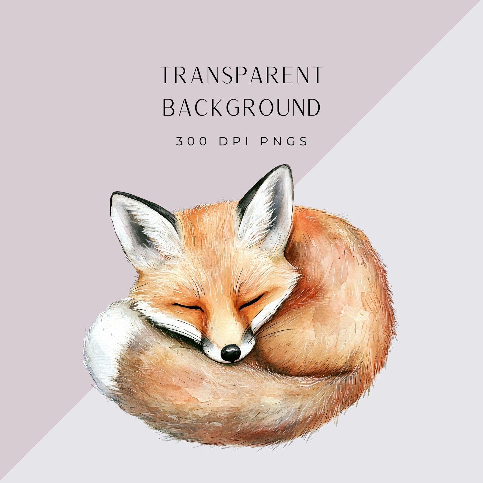 Cute Watercolor Woodland Fox Clipart, PNG, Woodland Animals, Forest ...