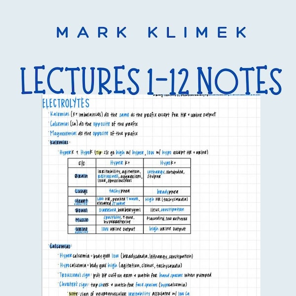 Mark K Lecture Notes - Etsy