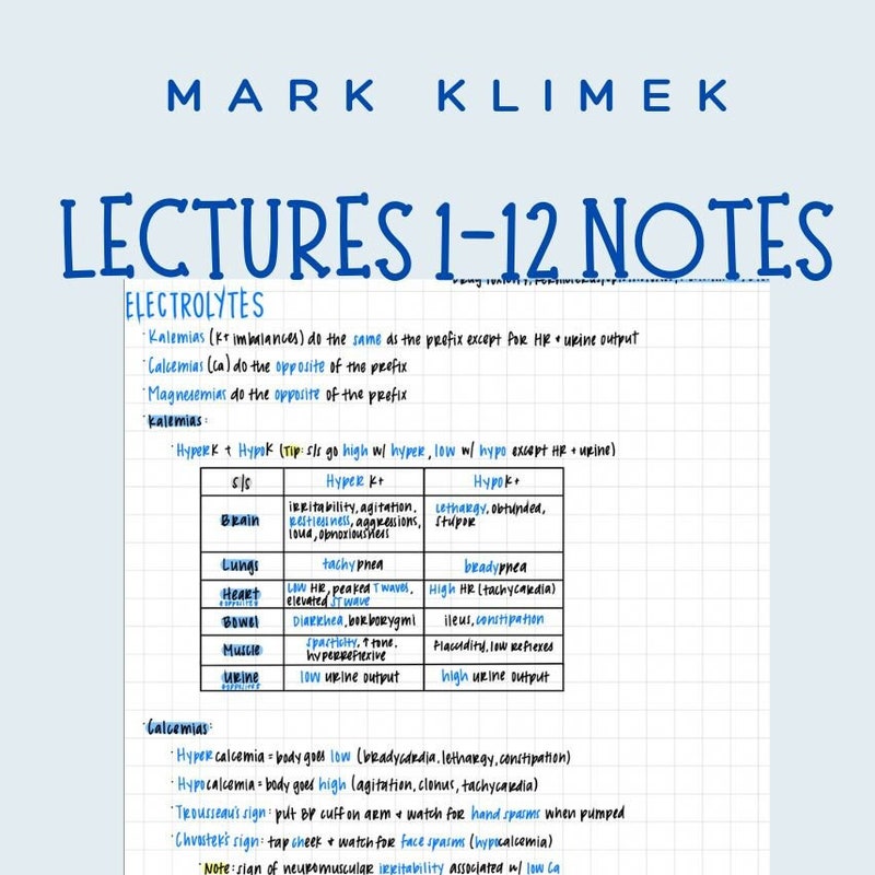 Mark K Lecture Notes - Etsy