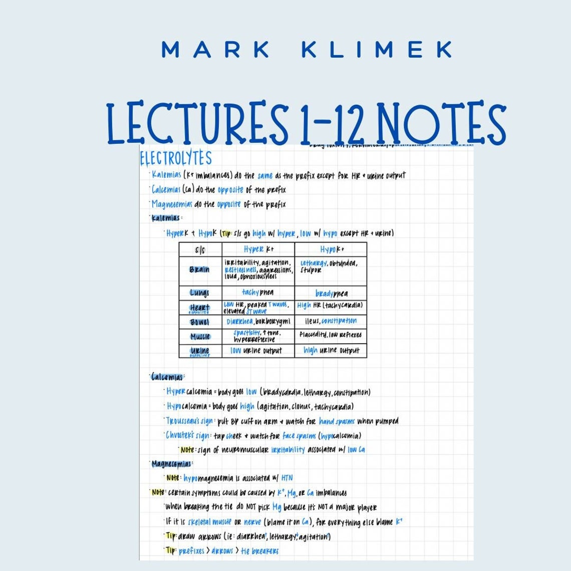 Mark K NCLEX Lectures 1-12 Handwritten Notes - Etsy