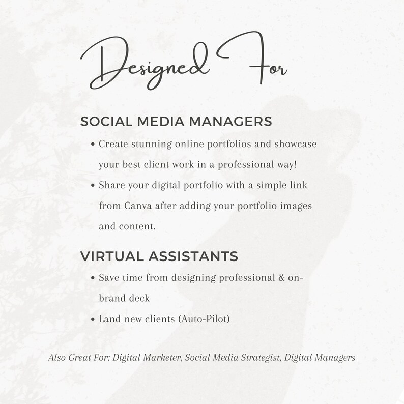 Social Media Manager Portfolio Presentation Template Canva,digital ...