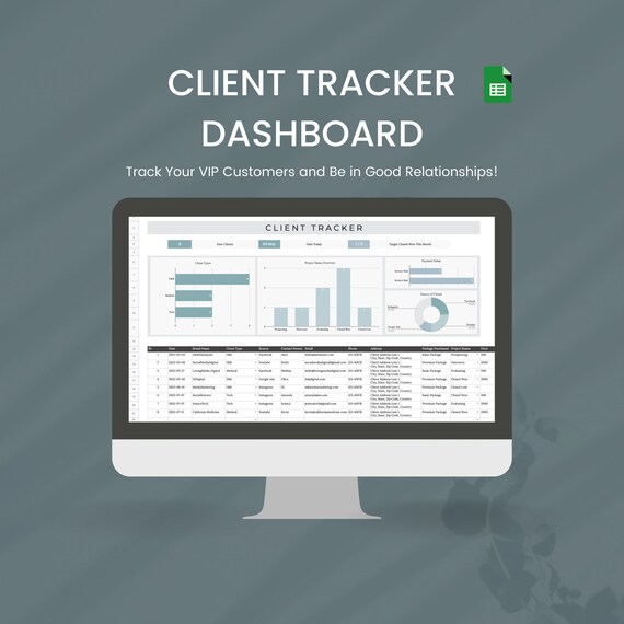 Client Tracker Spreadsheets Customer Portal Template CRM - Etsy