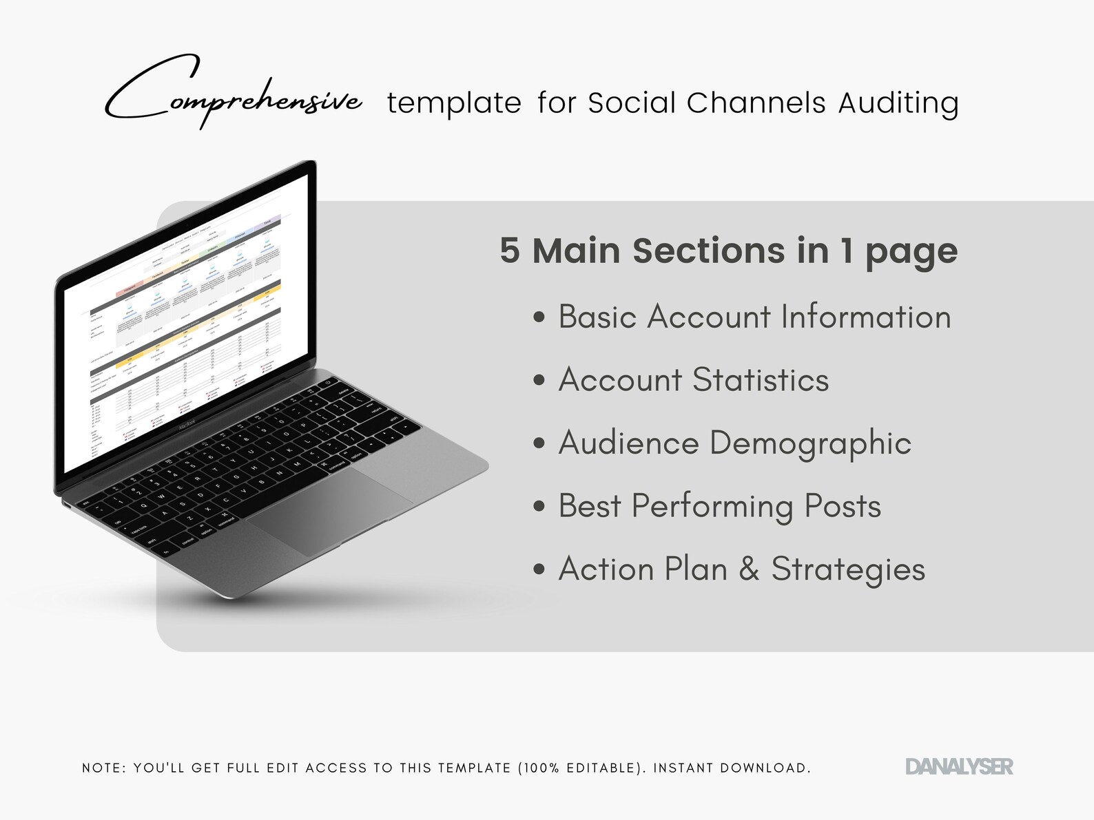 Social Media Audit Template, Client Marketing Audit Report, Self-audit ...