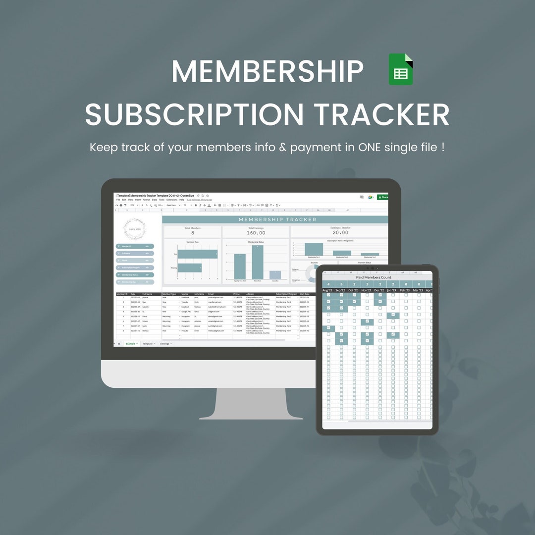 Membership Database + Monthly Payment Tracker for Gym, Fitness ...