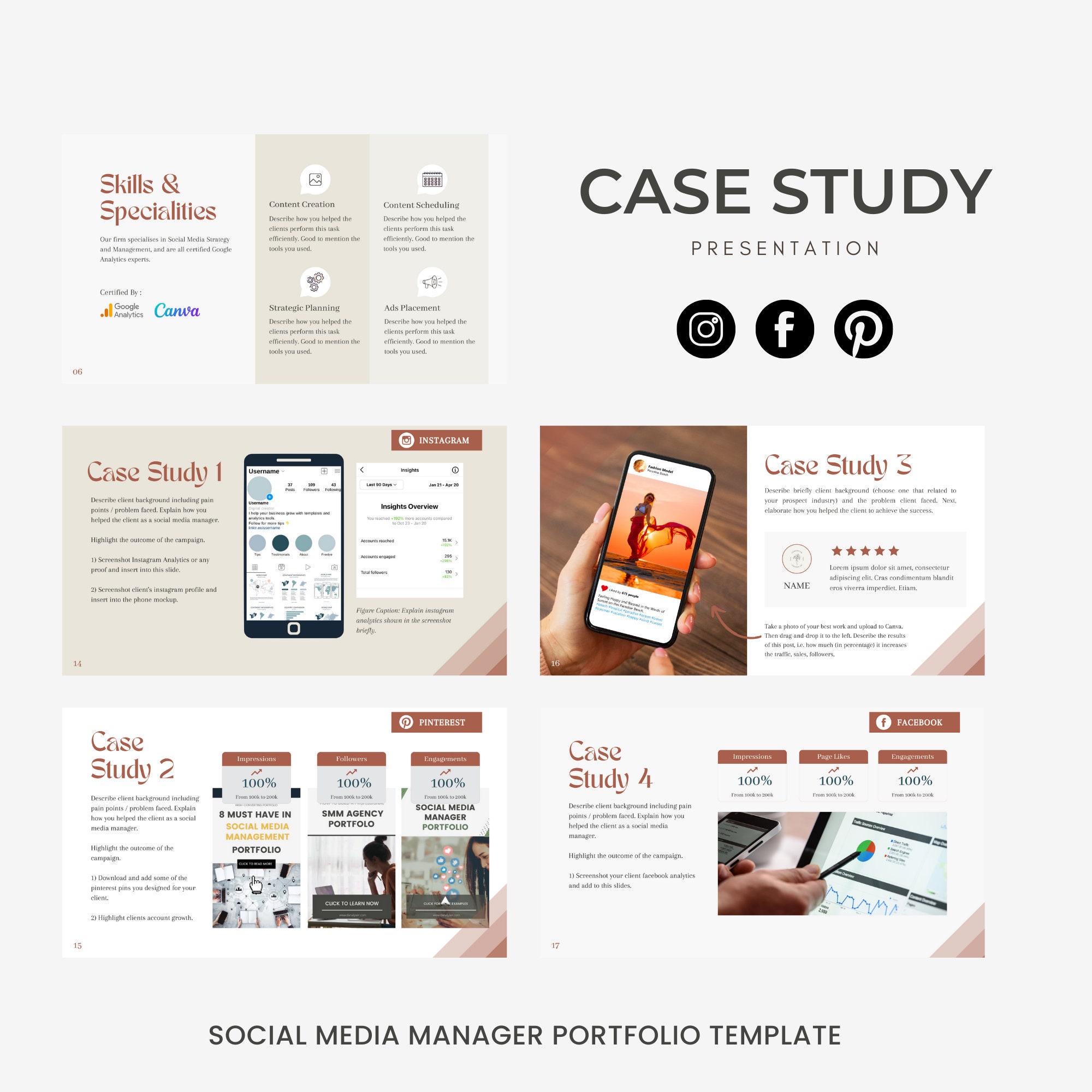 Social Media Manager SMM Portfolio Template Canva, New Customer ...