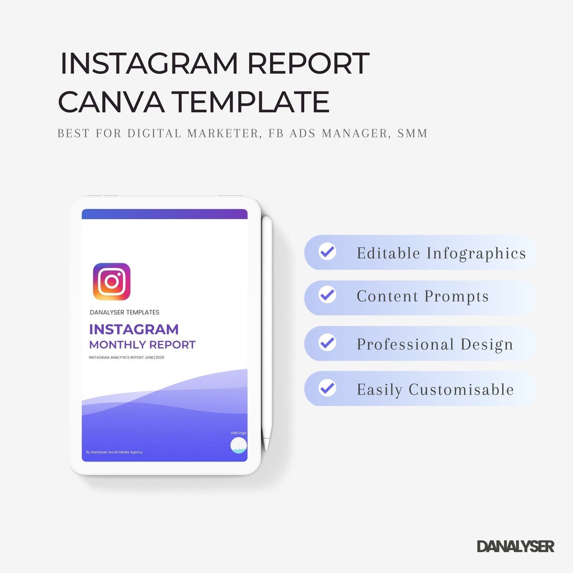 Instagram Analytic Report PDF, Marketing Performance Report, Monthly ...