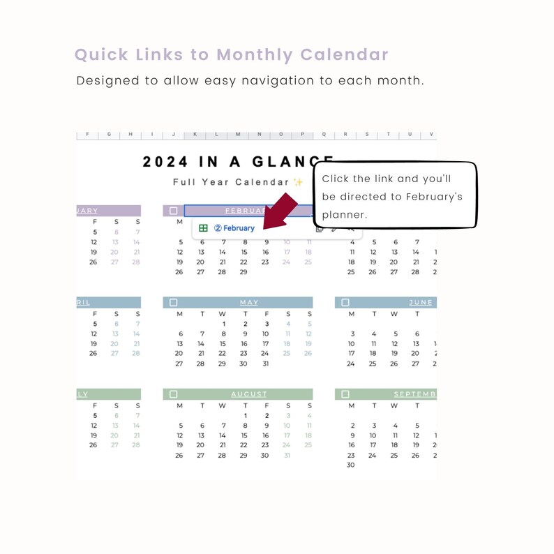 2025 Google Sheets Calendar Planner, Simple Aesthetic Yearly & Monthly ...