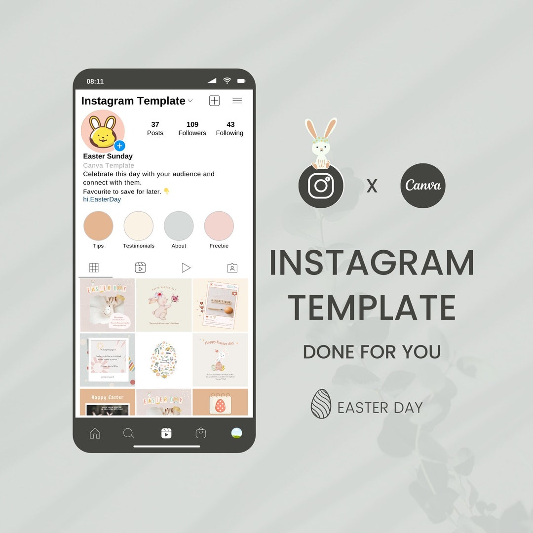 Buy 10 Done-for-you Easter Instagram Post Aesthetic Happy Easter Online ...