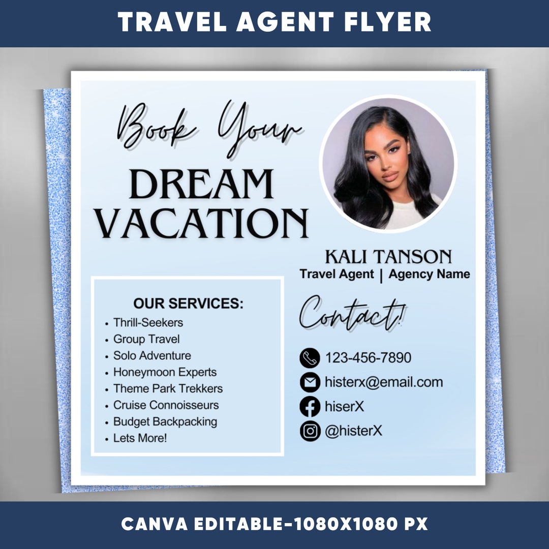 Travel Agent Flyer Template, Travel Agent Content, Girls Trip Flyer ...