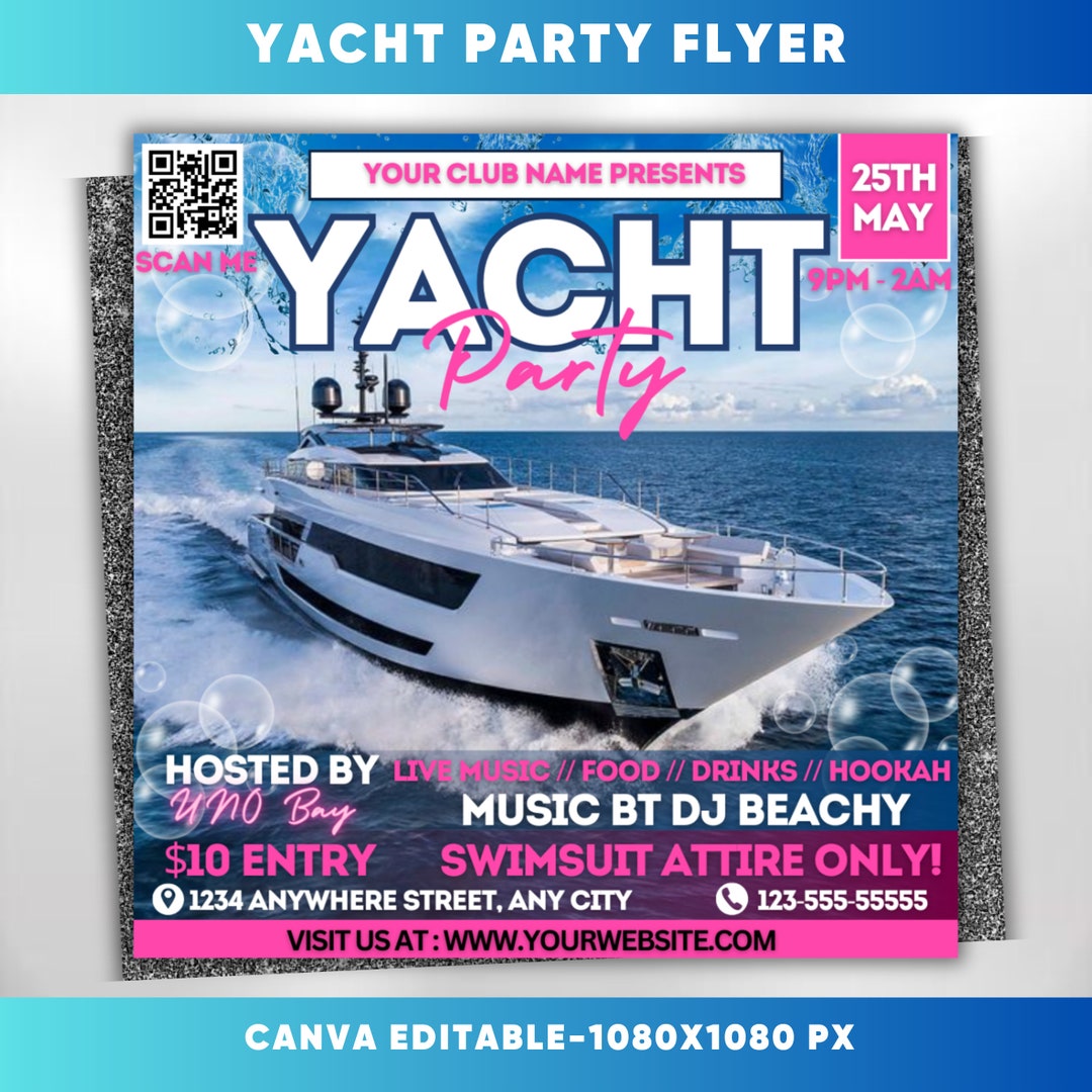 Yacht Party Flyer, Summer Party Flyer, Summer Beach Party Flyer, Dj ...