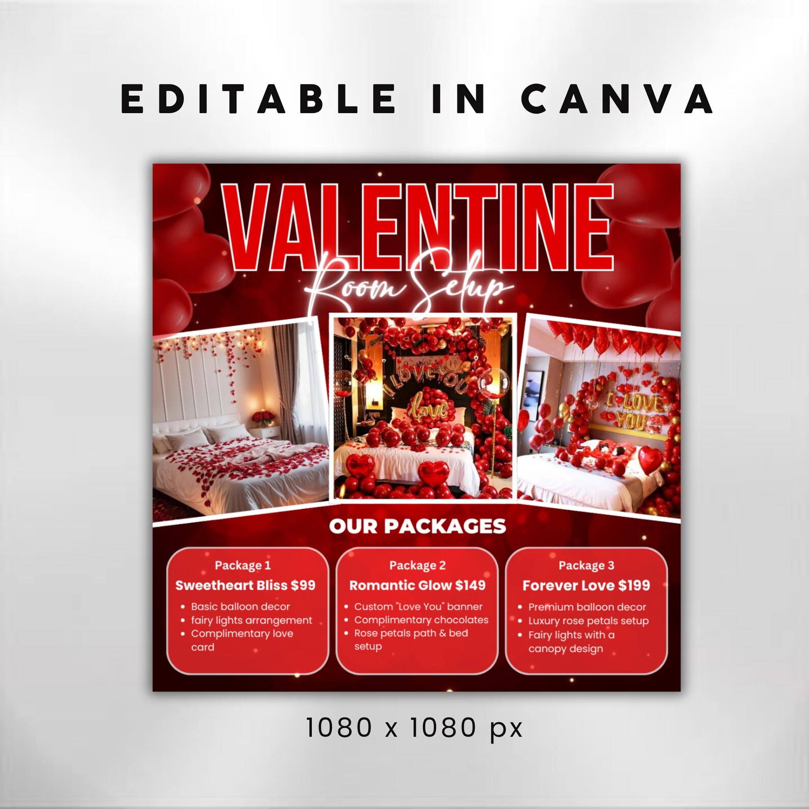 Room Setup Valentines Booking Flyer, Valentine Room Setup Flyer ...