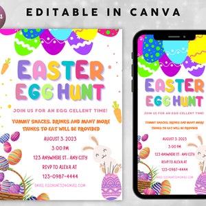 Easter Egg Hunt Flyer, Printable Invite Spring Egg Hunt, Easter ...