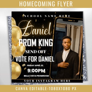 Vote Prom King Flyer, Vote for Me, Homecoming Queen Flyer, 2025 ...