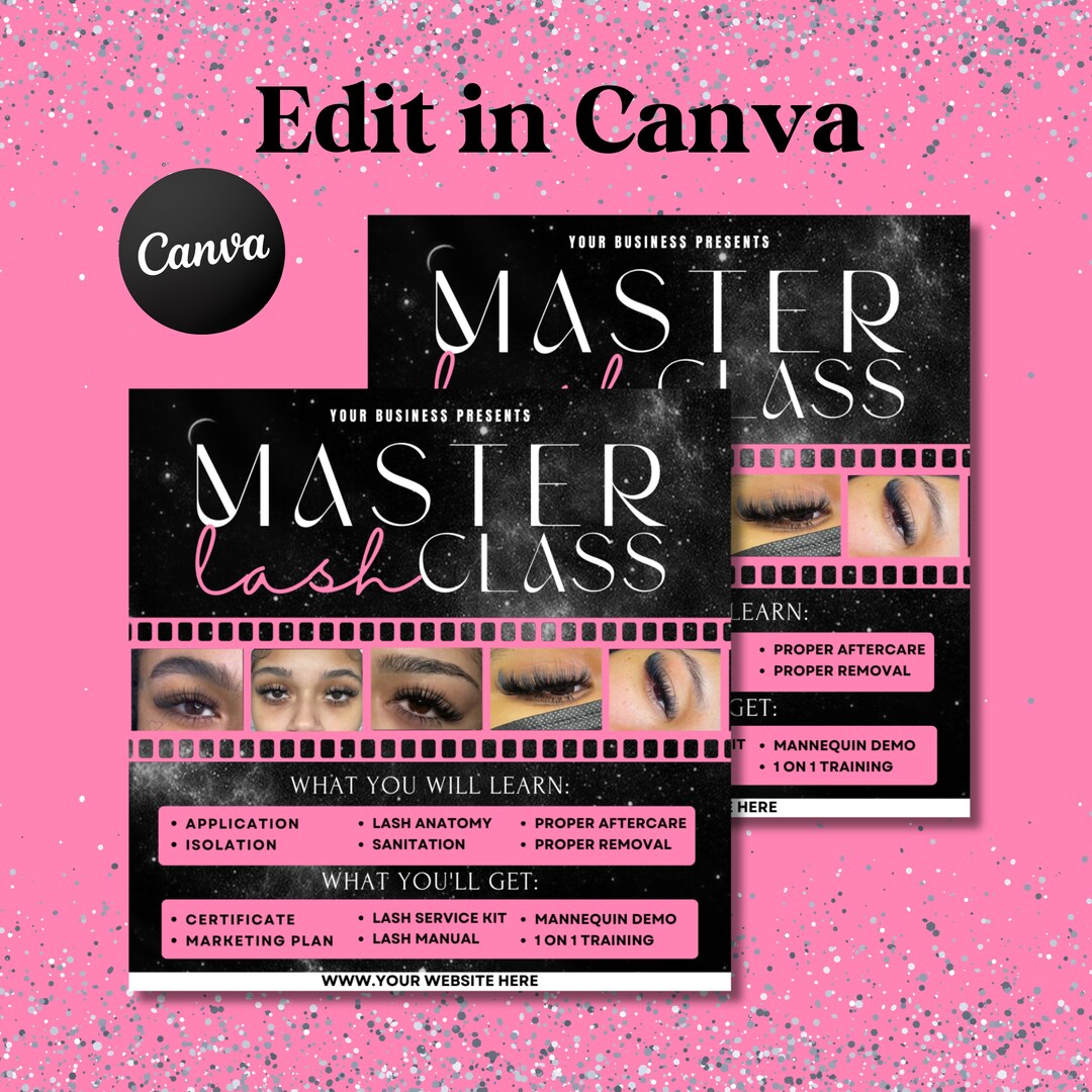 Lash Class Flyer, Course Flyer, Lash Training Course, Book Now Training ...