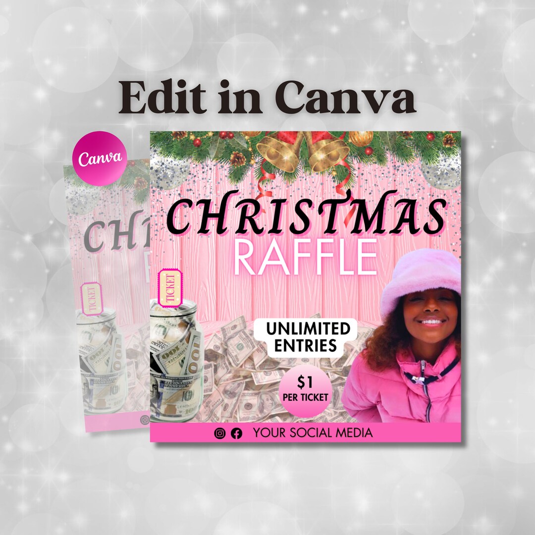 Christmas Raffle Flyer Christmas Flyer DIY Flyer Design - Etsy