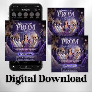 Prom Dress Flyer, Purple Prom Dress Flyer, Prom Flyer, Prom Dress Sale ...