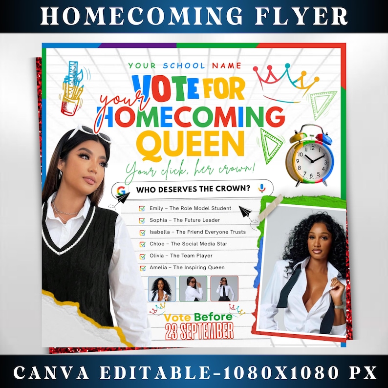 Homecoming Flyer,homecoming Queen Flyer, Google Vote for Me Flyer ...