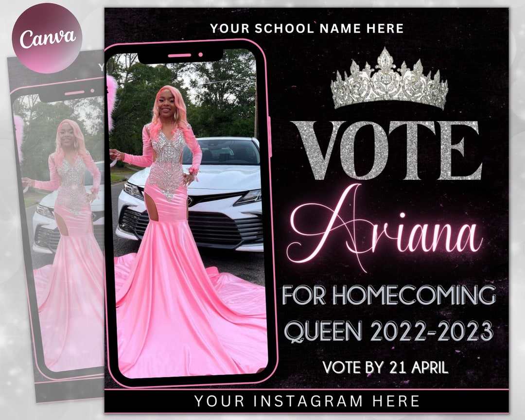 Vote Homecoming Queen Flyer Homecoming Flyer Campaign Flyer - Etsy