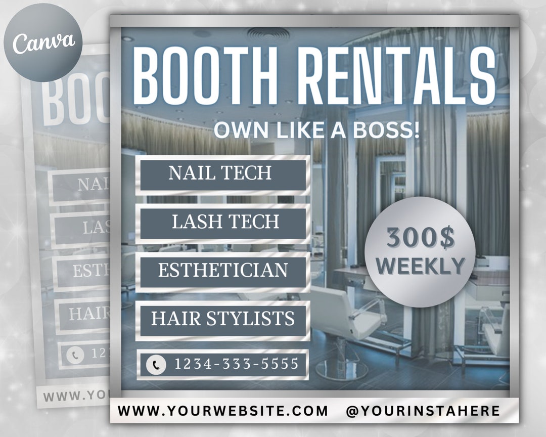 Booth Rental Flyer, Esthetician Flyer, Beautician Flyer, Salon Flyer ...
