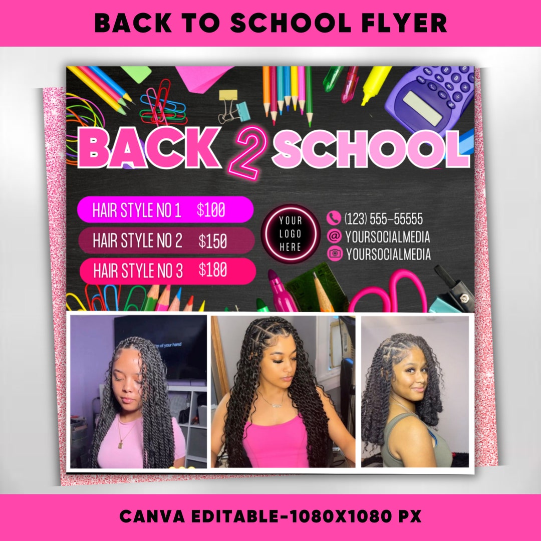 Back to School Flyer, Back to School Sale Flyer, Back to School Hair ...