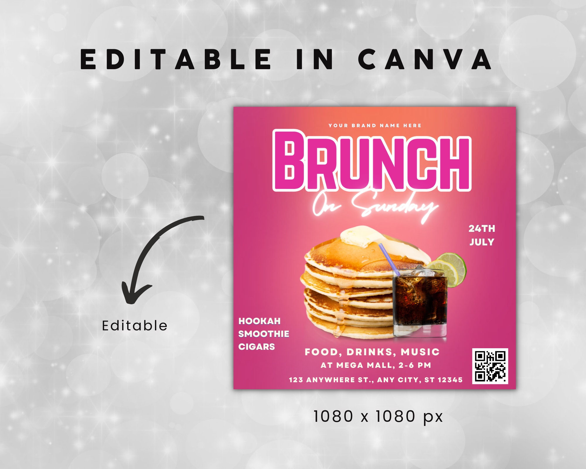 Brunch Flyer DIY Brunch Invitation Birthday Brunch Flyer - Etsy