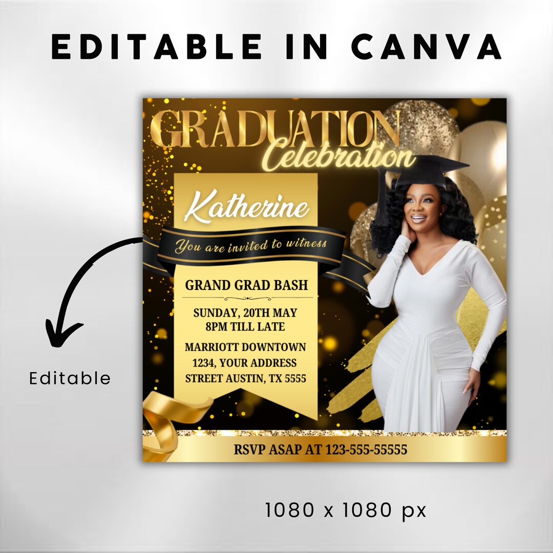 Class of 2024 Graduation Flyer, Canva Graduation Invite, DIY Grad ...