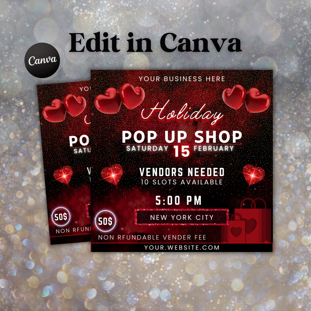 Valentine Pop up Shop Flyer, Valentine Event Flyer Template, Pop up ...