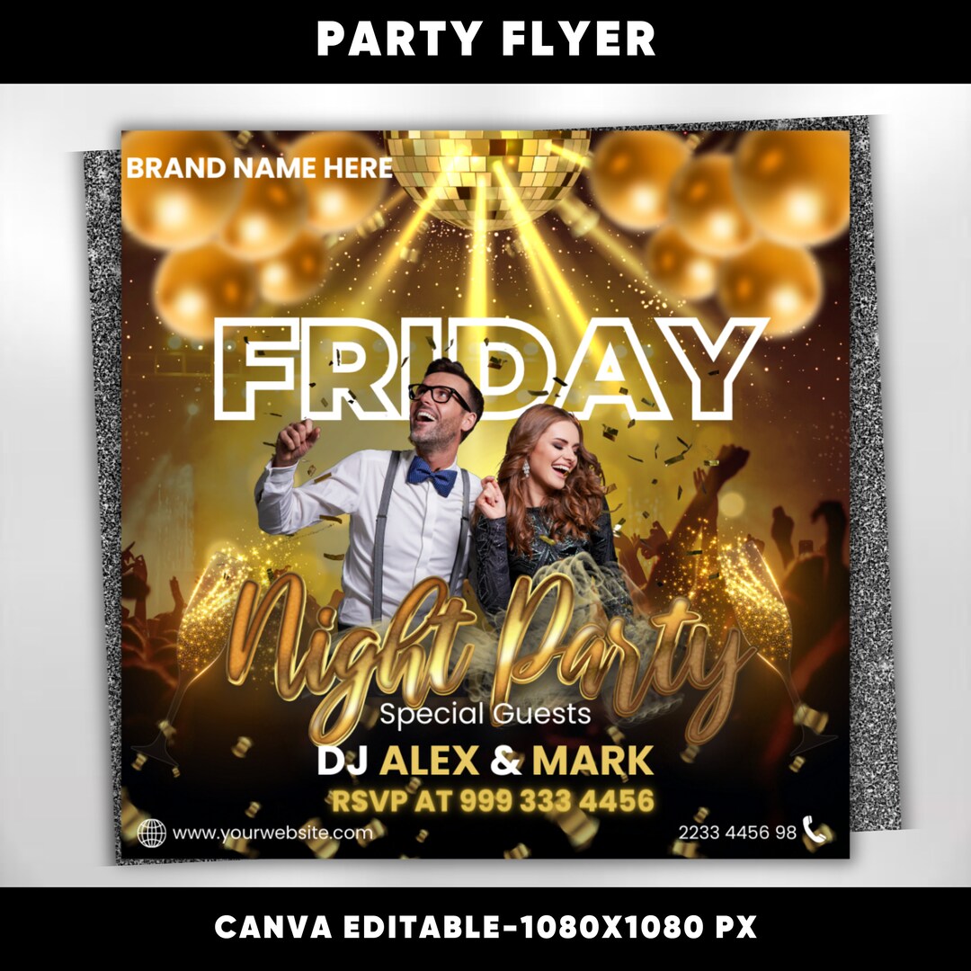 Club Flyer Template, Event Flyer, DIY Flyer Design, Digital Birthday ...