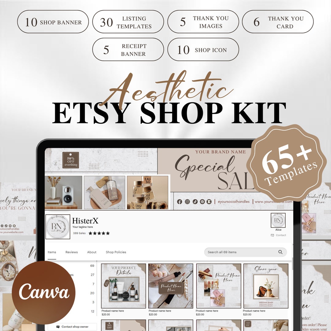 Etsy Shop Kit, Editable Etsy Shop Branding Kit, Etsy Banners, Etsy Shop ...