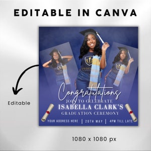 Class of 2024 Graduation Flyer, Canva Graduation Invite, DIY Grad ...