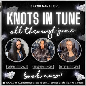 June Booking Flyer, June Hair Braiding Flyer, Knotless Braids Flyer ...