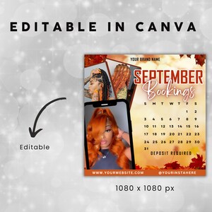 Editable September Fall Flyer, Booking Now Available, Appointment Flyer ...