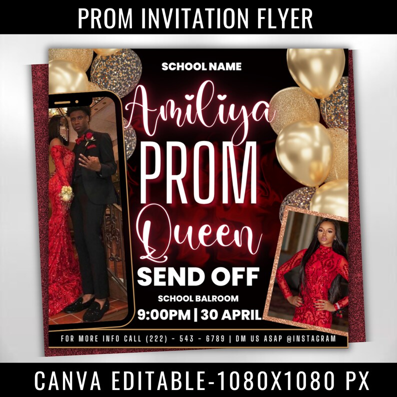 Prom Invitation Flyer, Prom Event Flyer, Prom Invitation, Prom Event ...