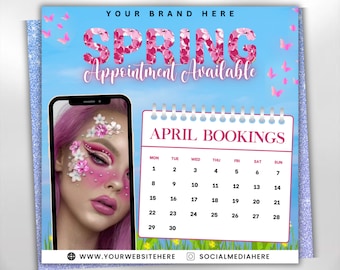 Bookings Available Appointment Flyer, April Booking Flyer, Happy Easter ...