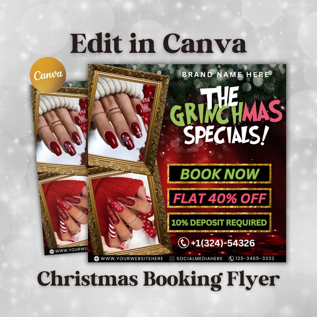 Pink Christmas Flyer, December Booking Flyer, Christmas Booking Flyer ...
