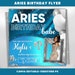 Aries Birthday Flyer, Birthday Flyer Templates, Girl Birthday Party ...