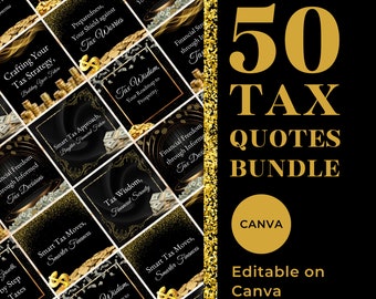 Tax Prep Quotes Bundle Template, Gold Tax Preparation Accounting Quotes ...
