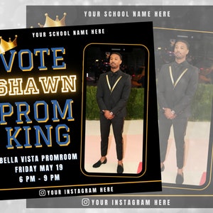Vote Homecoming King Flyer, Prom Flyer, Vote for Me, Homecoming ...