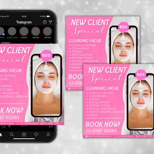 Facial Specials Flyer DIY Canva Template Facial Treatment Flyer Book ...