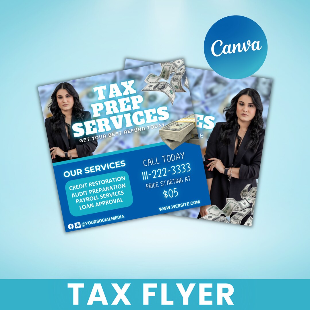 Tax Prep Flyer Tax Prep Instagram Tax Flyer Template - Etsy