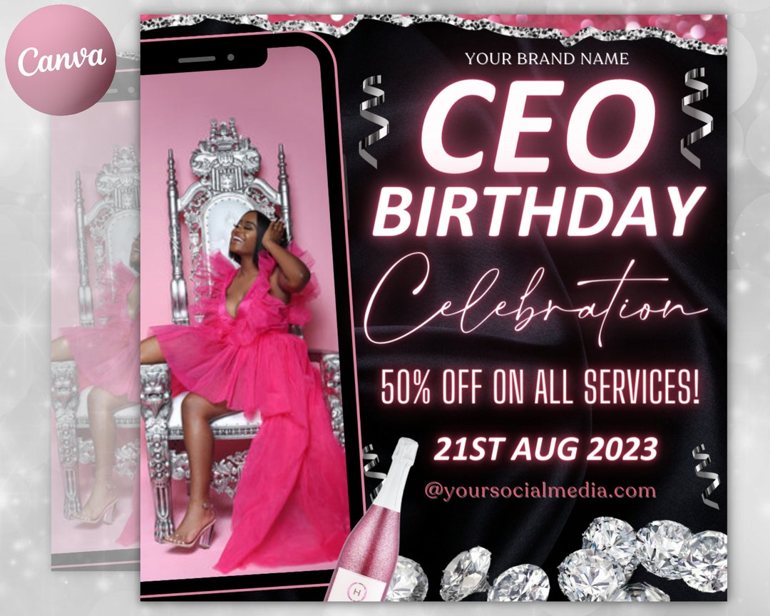 Ceo Birthday Flyer DIY Flyer Template Design Celebration - Etsy