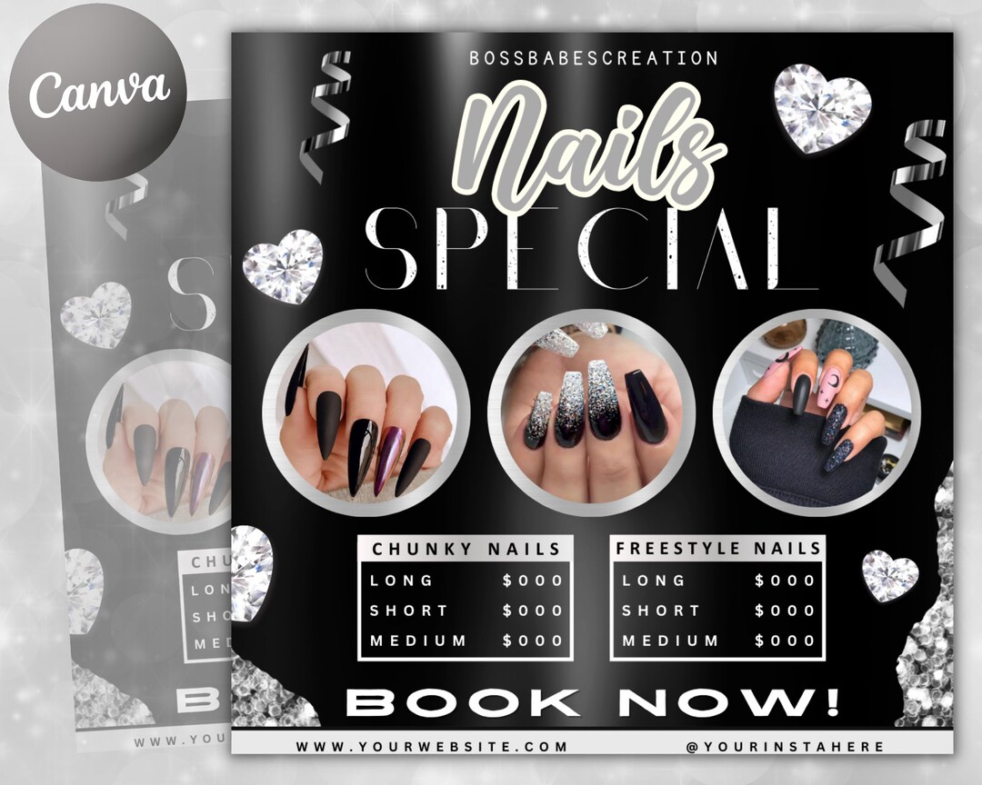 Nail Flyer, Nail Special Flyer, Nail Salon Bookings Flyer, Nail Tech ...