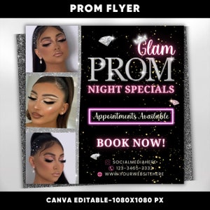 Prom Night Glam Flyer, Prom Flyer, DIY Flyer Template Design, Prom ...