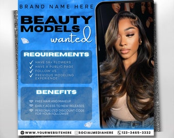 Models Wanted Flyer, Beauty Models Needed Flyer, Wanted Brand ...